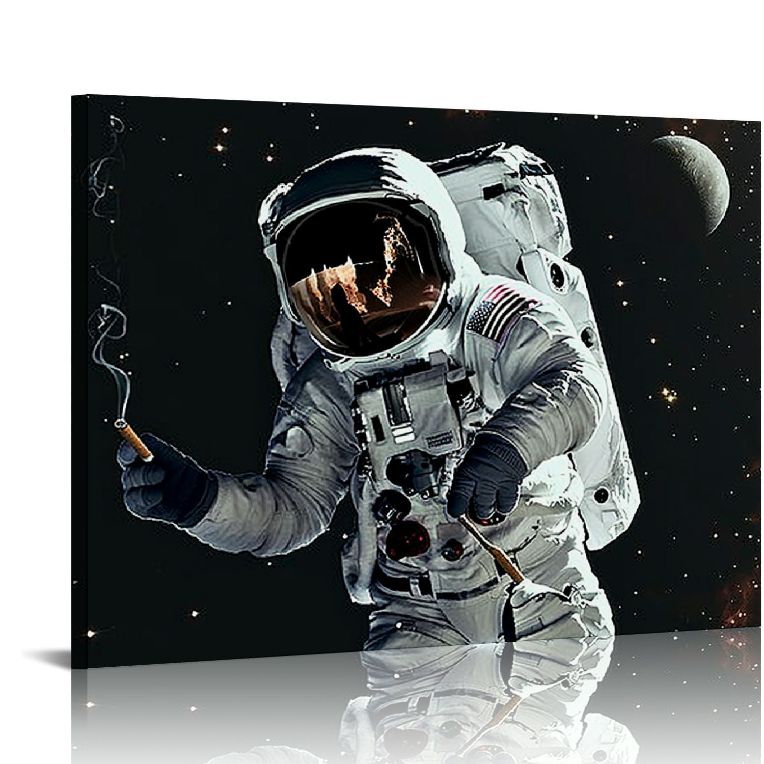 Nawypu Spoof Astronaut Drinking Coffee In Space Poster Office Canvas ...