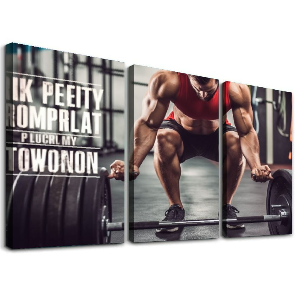Nawypu Sport Motivational Quotes Wall Art Lifting a Dumbbell Paintings ...
