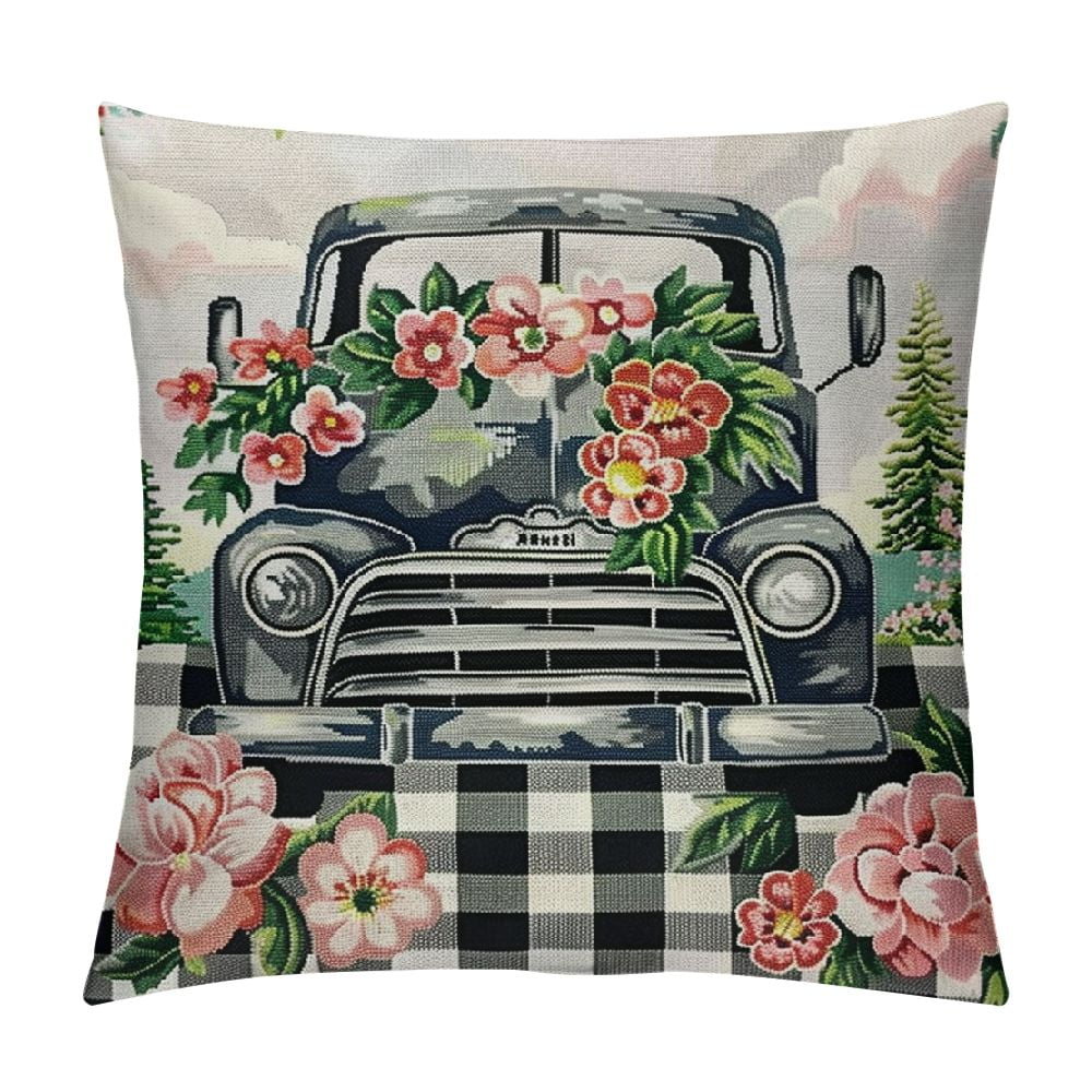 Nawypu Spring Decorative Throw Pillow Covers Cushion Cases Floral ...