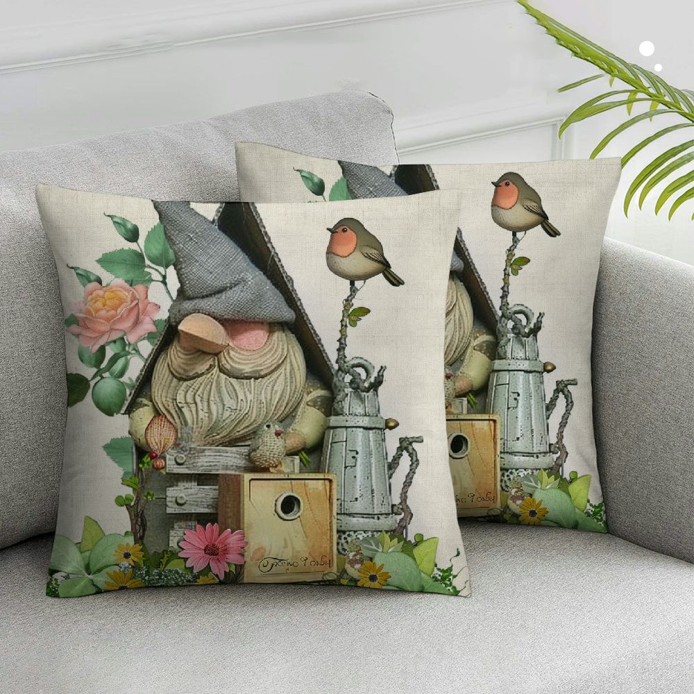Nawypu Spring Fever Gardening Gnome Truck Decorative Throw Pillow Cover ...