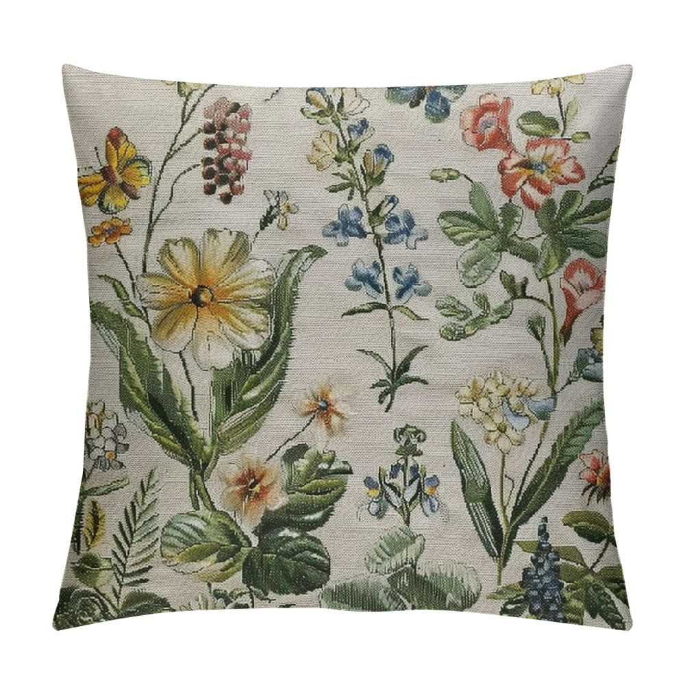 Nawypu Spring Summer Floral Pillow Covers 18x18 Inch Sage Green