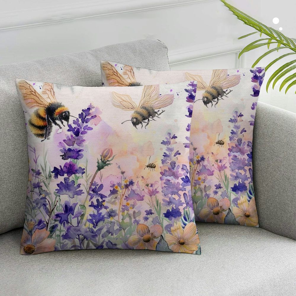 Nawypu Spring Summer Floral Throw Pillow Cover - Watercolor Lavender ...