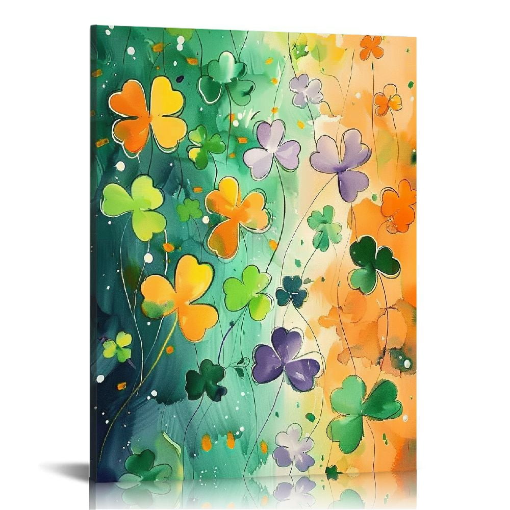 Nawypu St Patrick's Day Canvas Wall Art Prints, Watercolor Painting ...