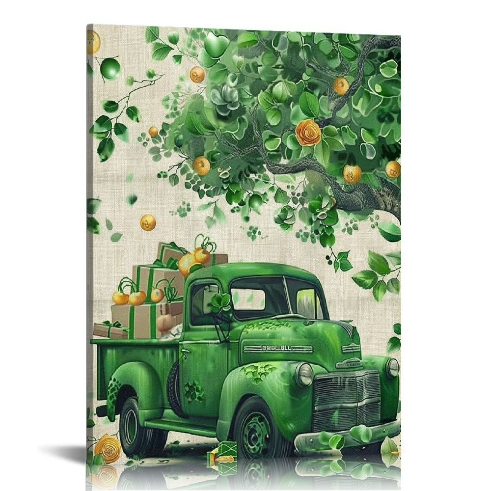 Nawypu St Patrick's Day Framed Canvas Wall Art for Living Room Shamrock ...
