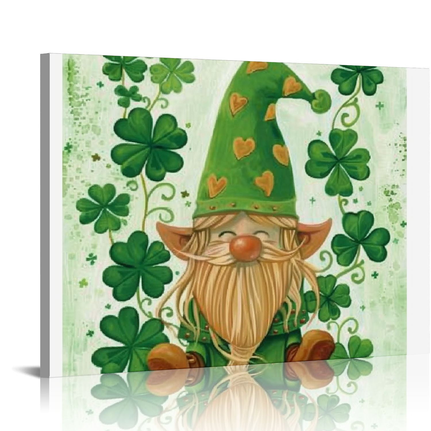 Nawypu St. Patrick's Day Wall Art Prints Lucky Shamrock Clover Gnome ...