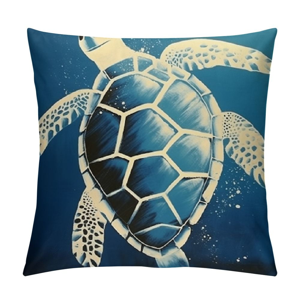 Nawypu Starfish Sea Turtle Pillow Covers Beach Coatal Throw Pillow ...
