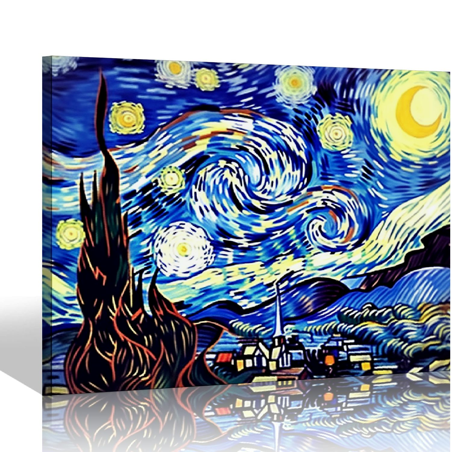 Nawypu Starry Night Abstract Canvas Prints Wall Art of Van Gogh Famous Artwork Modern Gallery ...