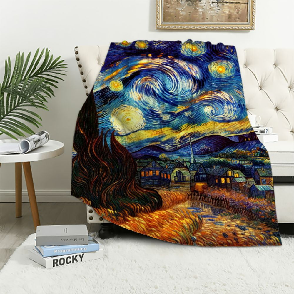 Nawypu Starry Night Blanket Gift Throw Woven from Cotton - Walmart.com