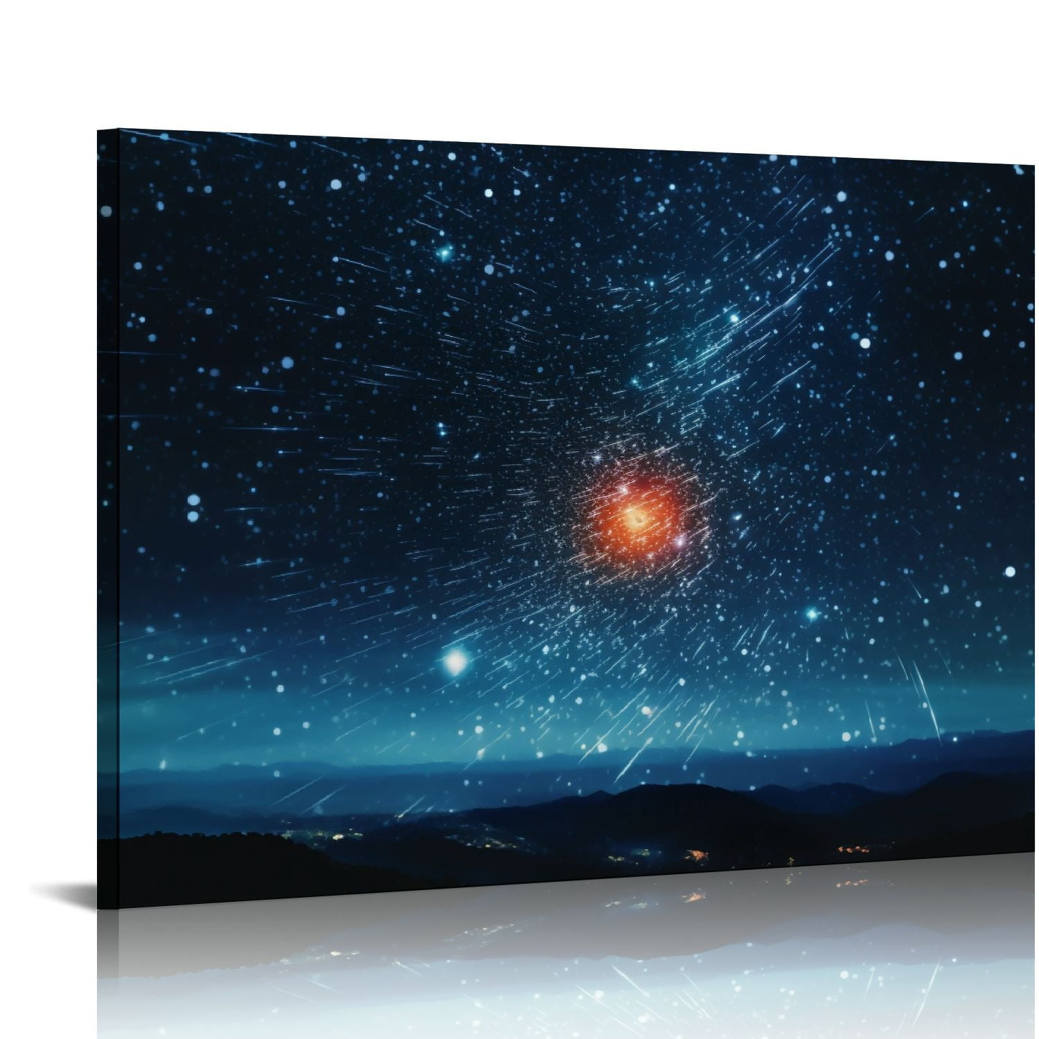 Nawypu Starry Sky, Meteor Aurora, Trees Canvas Art Poster And Wall Art ...