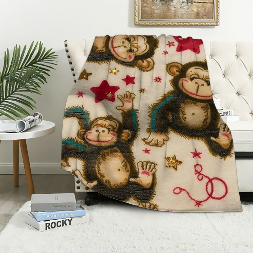 Nawypu Starters Super Soft Sock Monkey Blanket for Newborns and New ...