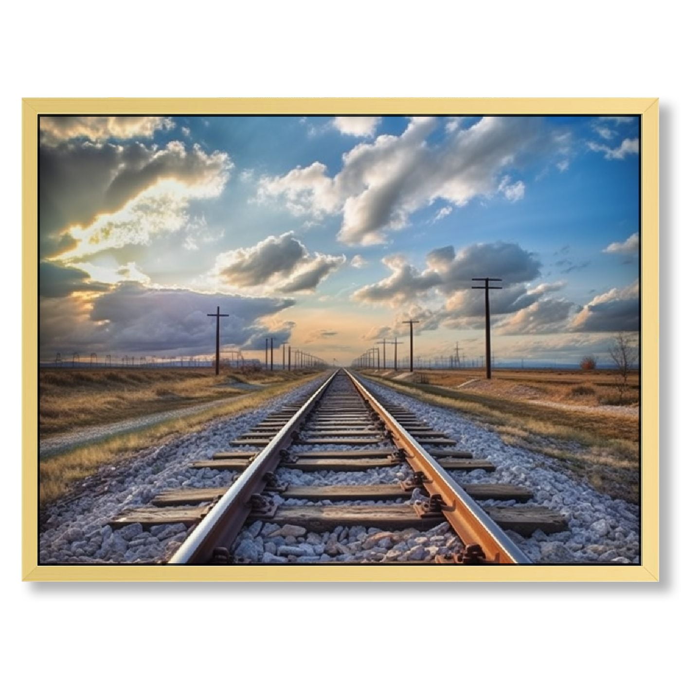 Nawypu Steam Engine Train on Railroad Poster Picture HD Canvas Print ...