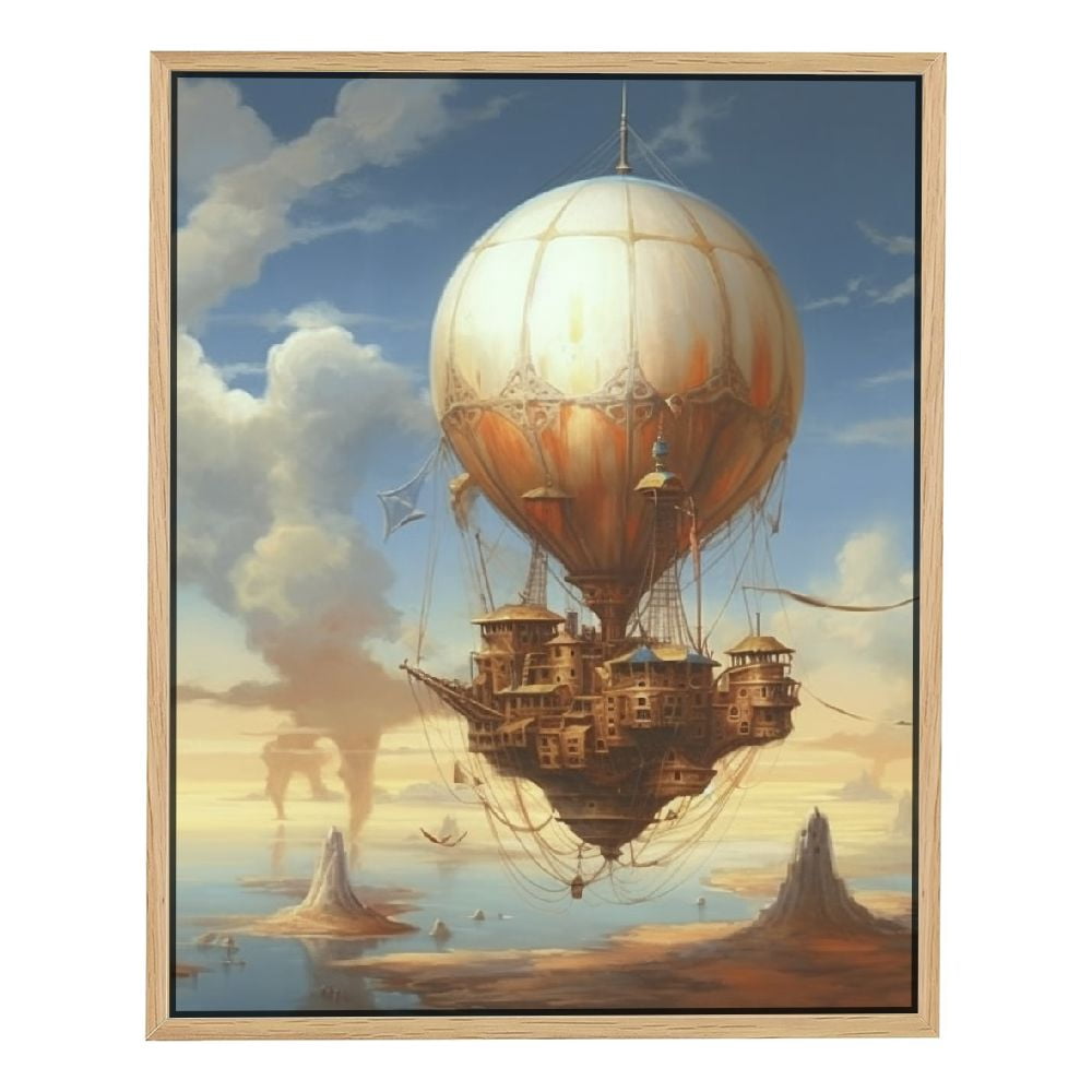Nawypu Steampunk Airship Vintage Poster Oil Painting on Canvas Canvas ...