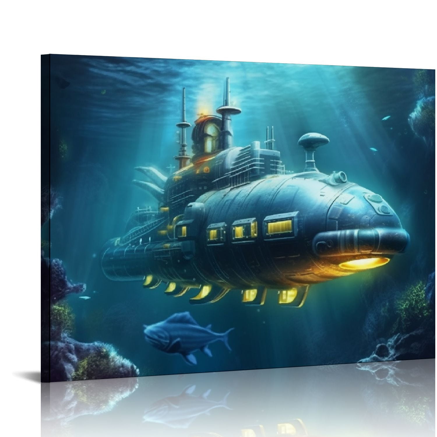 Nawypu Steampunk Underwater Submarine Poster Decorative Painting Print ...