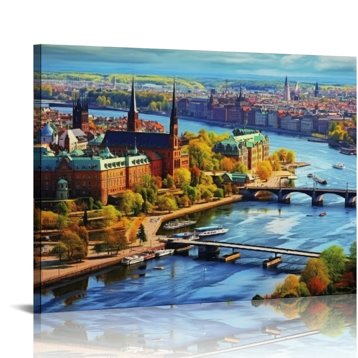 Nawypu Stockholm Sweden Pictures Canvas Wall Art Landscape Poster ...