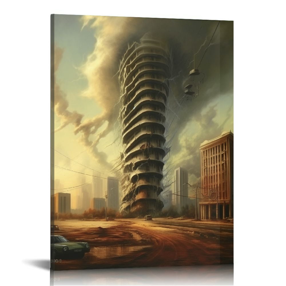 Nawypu Storm Wall Art, Tornado Over Open Prairie, Thunderstorm wall art ...