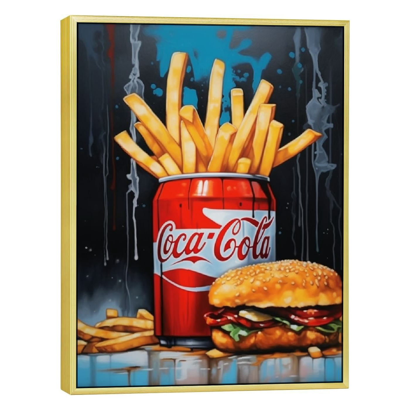 Nawypu Street Art Graffiti Print of Cola French Fries Hamburg Painting ...