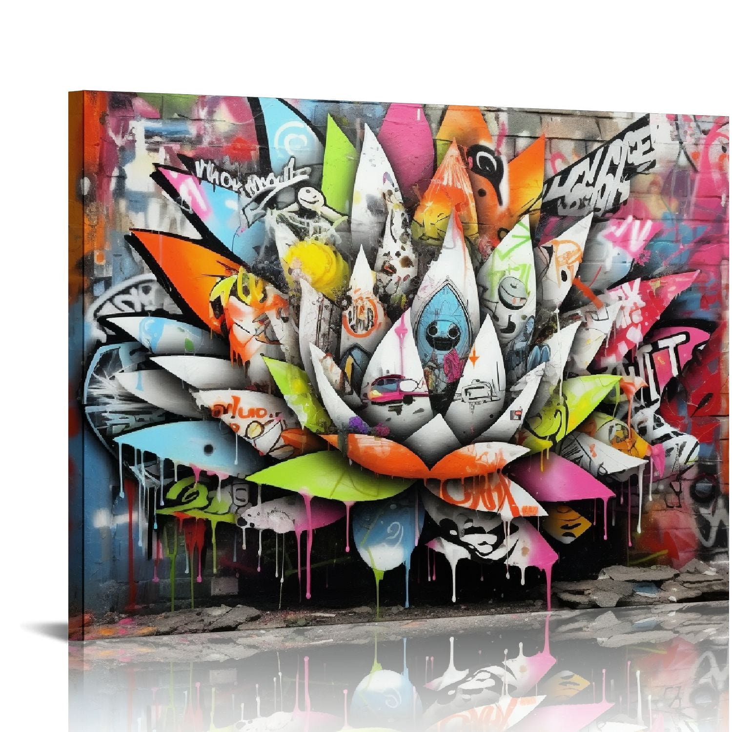 Nawypu Succulent Wall Art for Bedroom, Graffiti Plants Canvas Wall Art ...