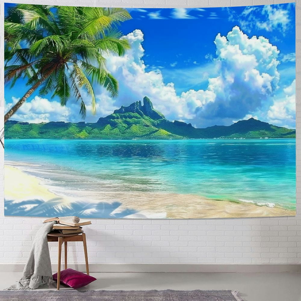Nawypu Summer Beach Theme Backdrop Hawaiian Ocean Blue Sky Seaside ...