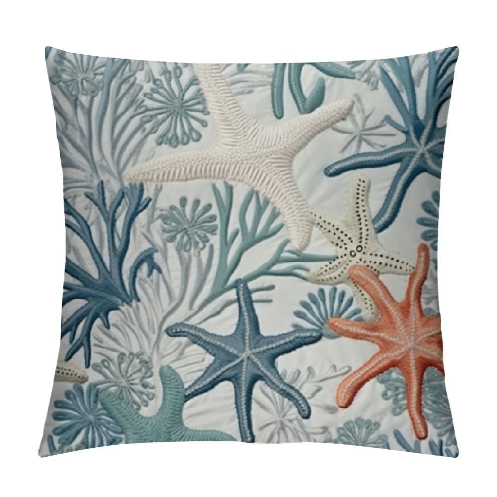 Nawypu Summer Coastal Throw Pillow Covers 18x18 Inch Outdoor Decorative ...