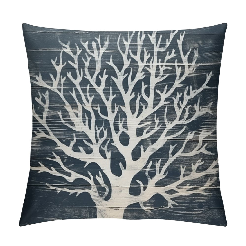 Nawypu Summer Coastal Throw Pillow Covers Nautical Themed Wood Plank ...