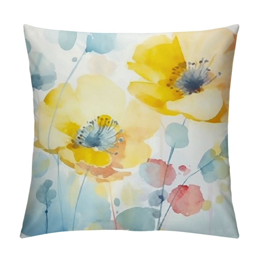 Nawypu Summer Floral Decorative Throw Pillow Covers Farmhouse Pillow