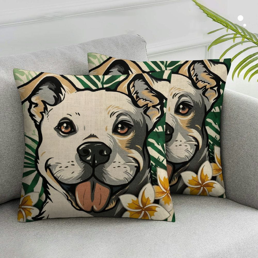 Nawypu Summer Pillow Covers Pitbull Throw Pillowscase Summer Farmhouse ...