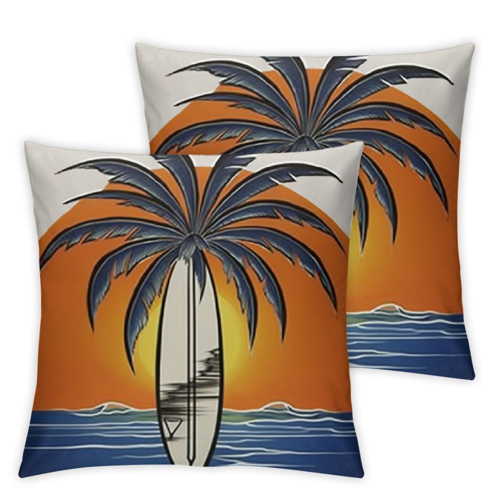 CMMY Summer Sunshine Surf Surfing Surfboard Ocean Wave Palm Tree Throw ...