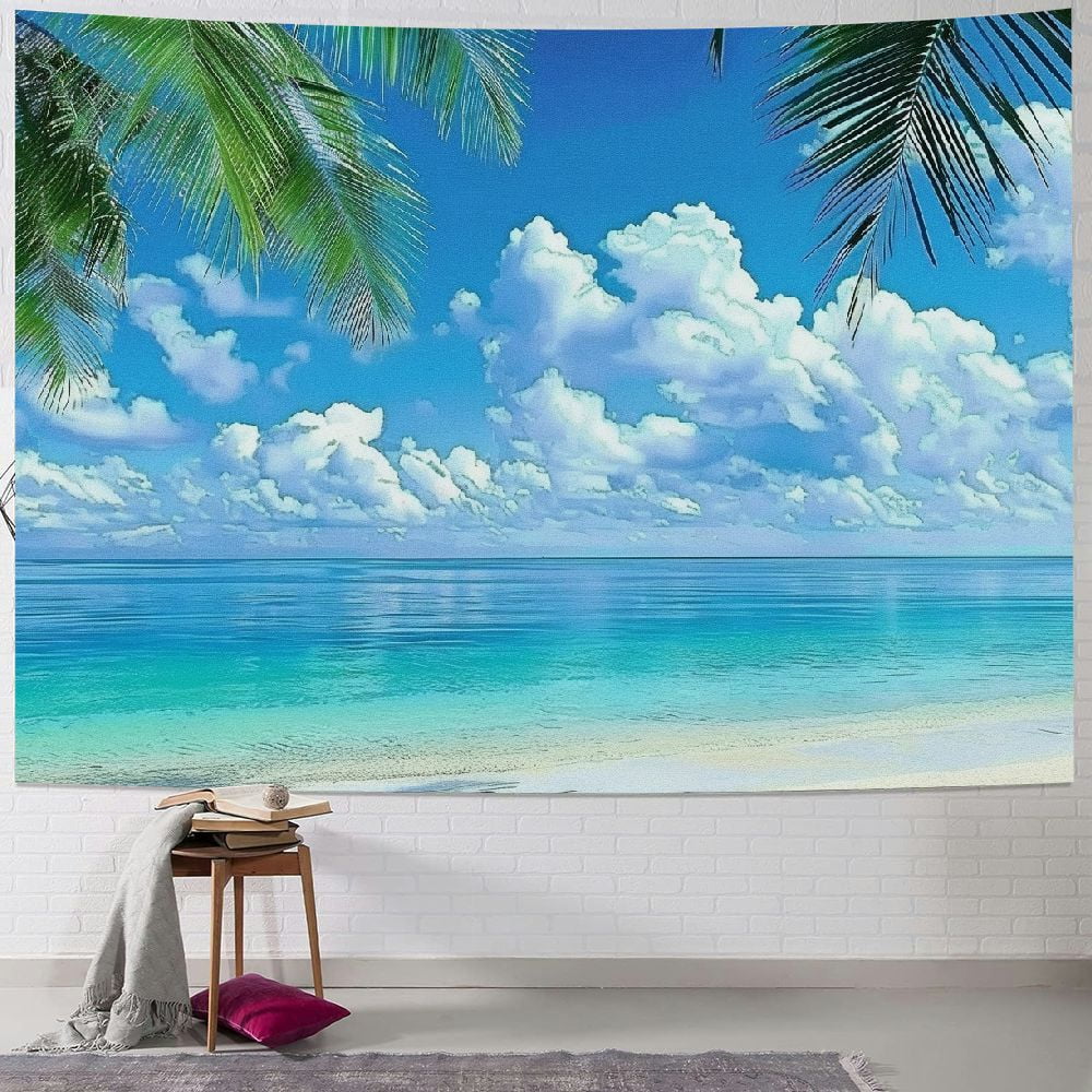 Nawypu Summer Tropical Beach Theme Photo Backgrounds Sea Ocean Palm ...