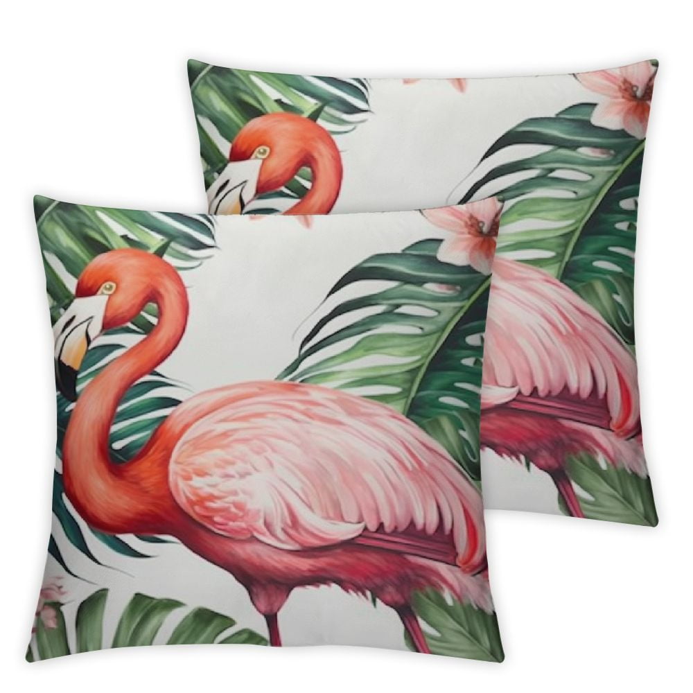 Nawypu Summer Tropical Floral Palm Leaves Flamingo 2pcs Body Pillow
