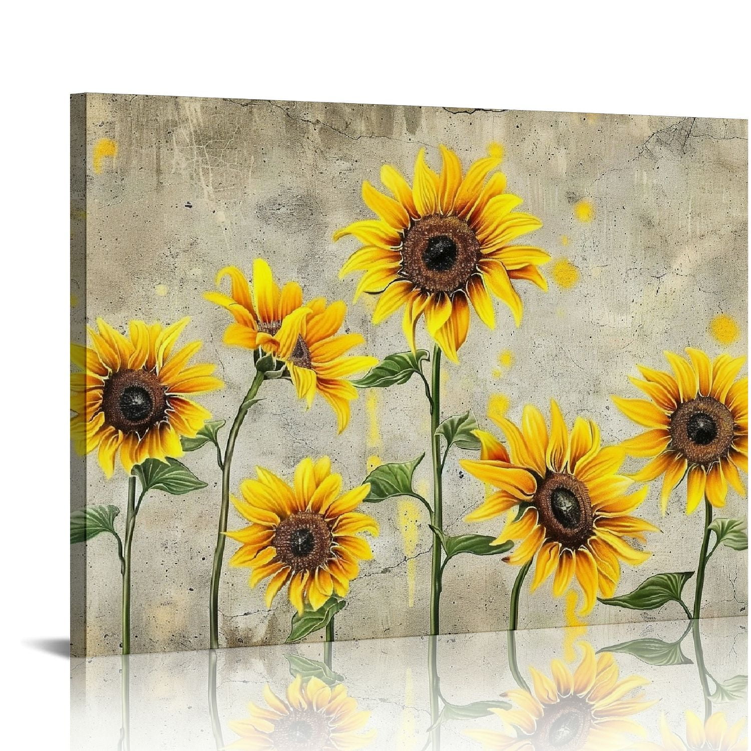 Nawypu Sunflower Canvas Prints Picture Yellow Bloosom Sunflower Floral ...