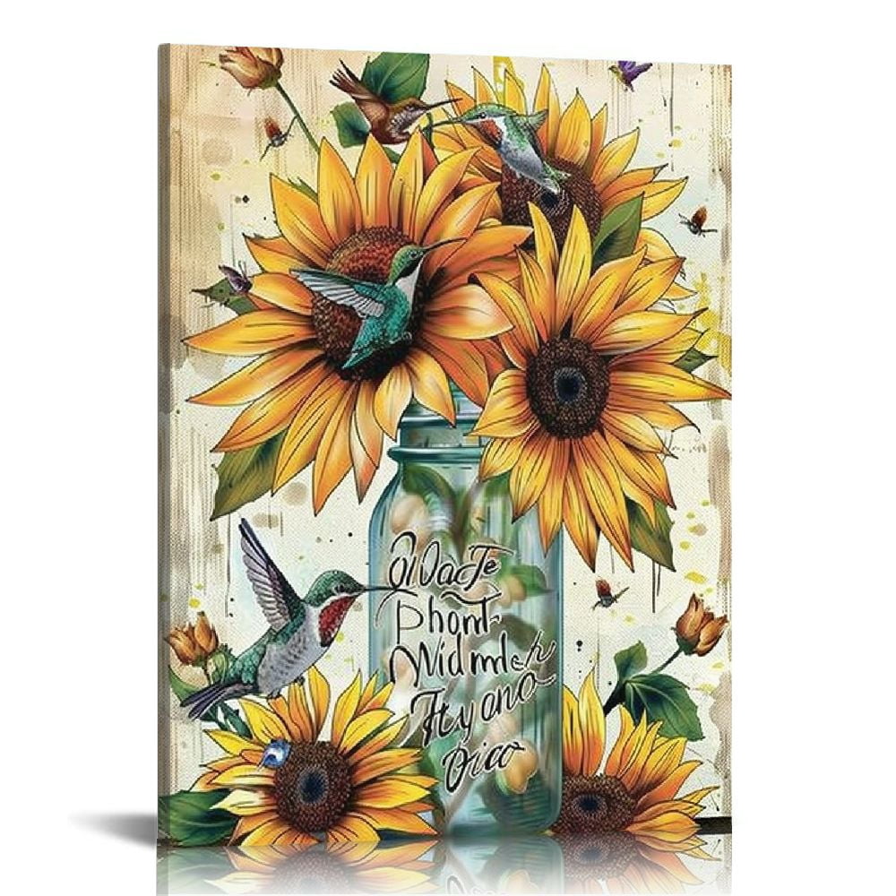 TIAOTIAOHOU Hummingbird Wall Decor Sign Art For Kitchen Hummingbirds ...