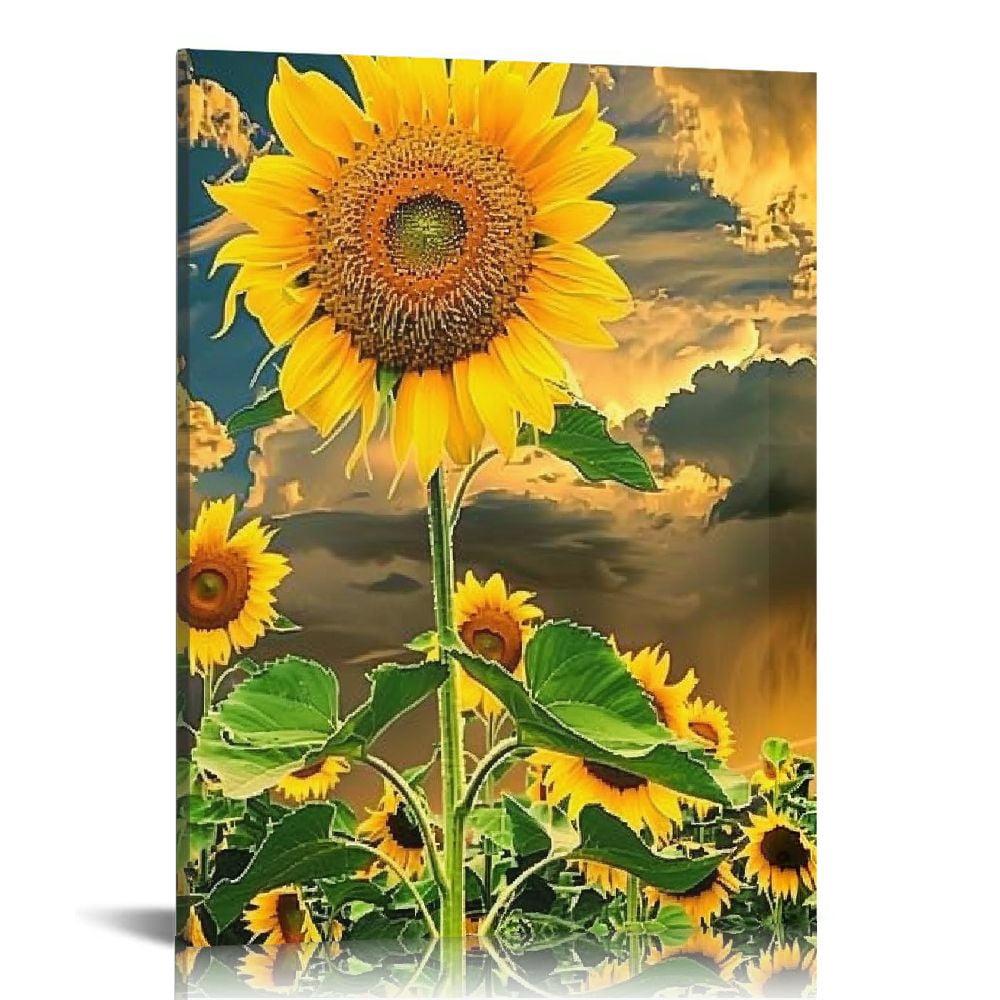Nawypu Sunflower Wall Art Canvas Print for Home Decor Panel Paintings ...