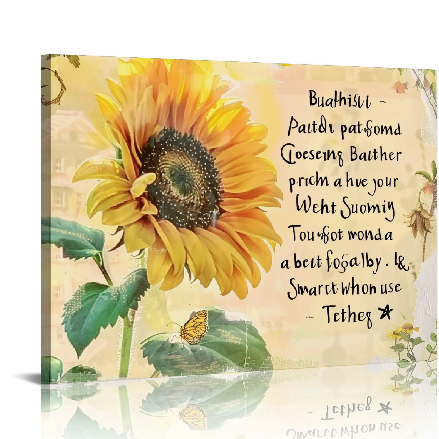 Nawypu Sunflower Wall Art Decor - Inspirational Canvas Print for Home ...