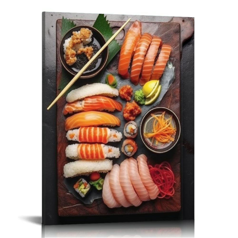 Nawypu Sushi Restaurant Decor Poster Sushi and Sashimi Canvas Painting ...