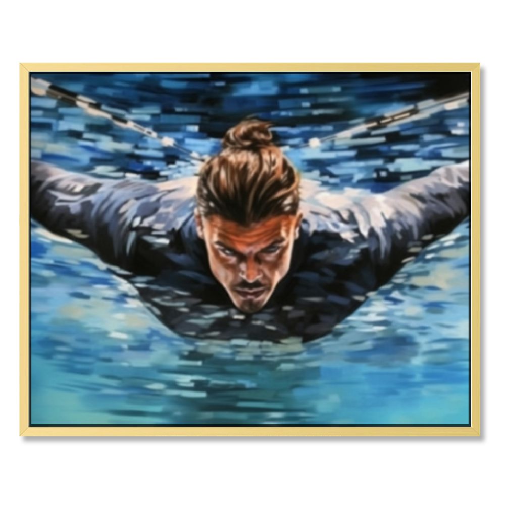 Nawypu Swimming Artwork Poster, Pool Wall Decor, Water Sport Canvas ...
