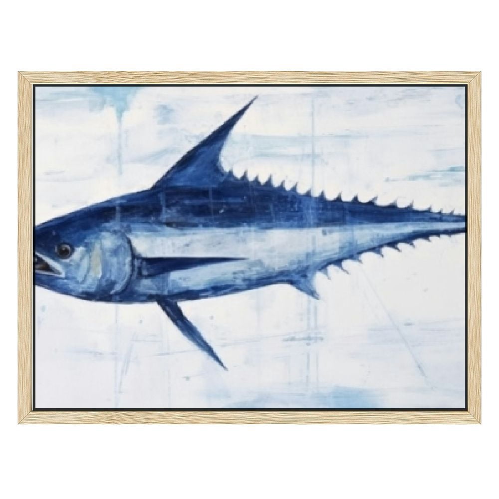 Nawypu Swordfish Canvas Wall Art Blue and White Fish Painting Ocean ...