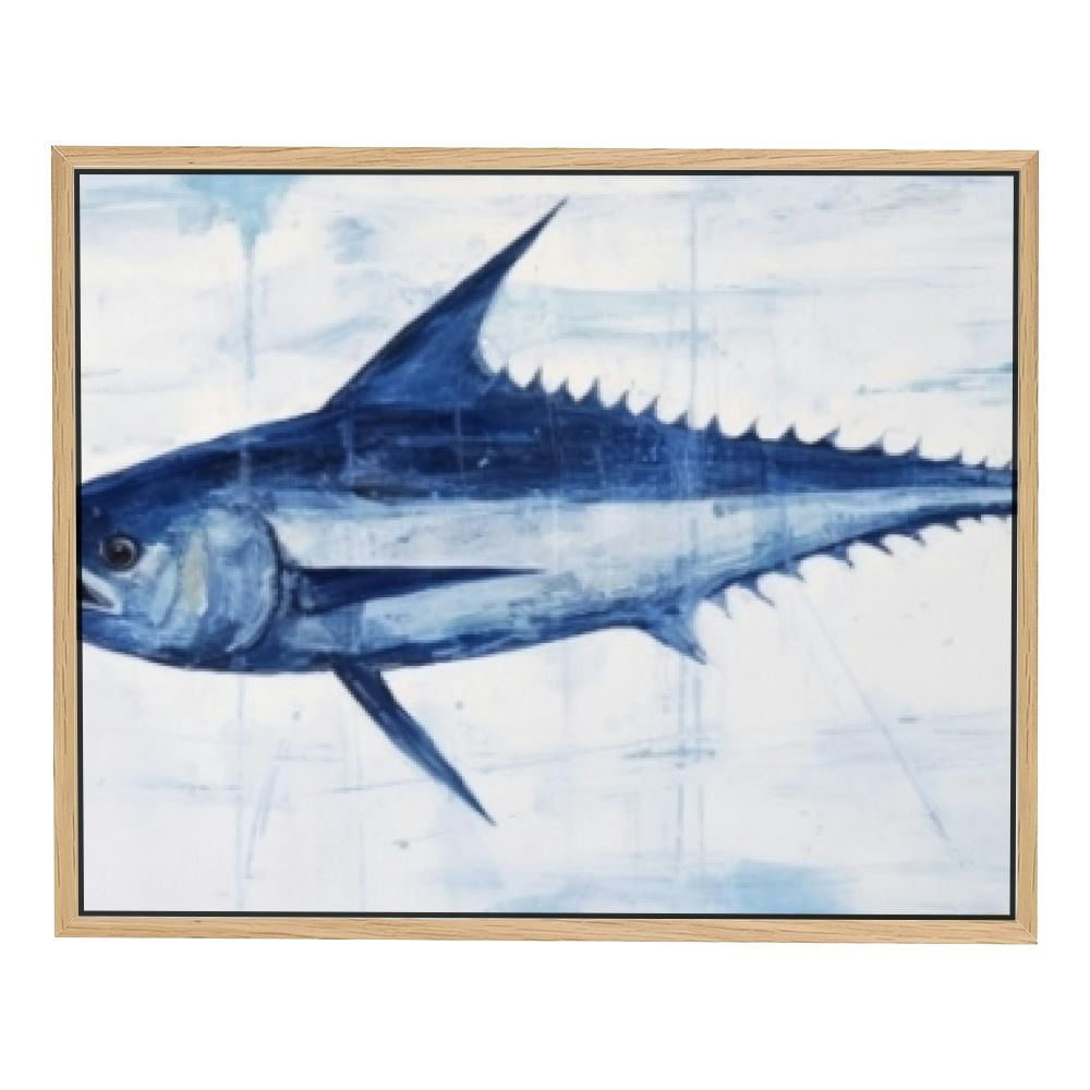 Nawypu Swordfish Canvas Wall Art Blue and White Fish Painting Ocean ...