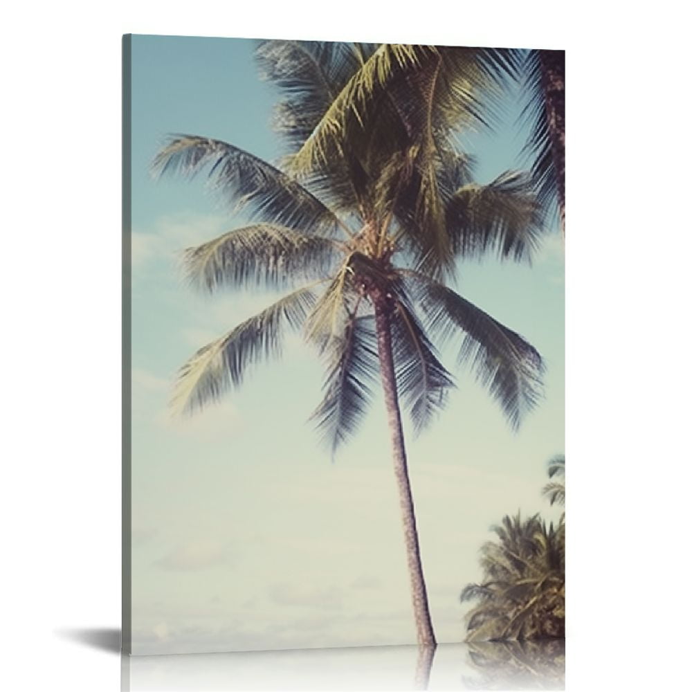 Nawypu Sylvie Coastal Coconut Palm Tree Beach Framed Canvas Wall Art ... Nawypu Sylvie Coastal Coconut Palm Tree Beach Framed Canvas Wall Art ...