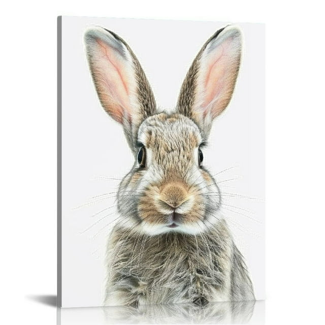 Nawypu Sylvie Female Baby Bunny Rabbit Animal Print Portrait Framed ...