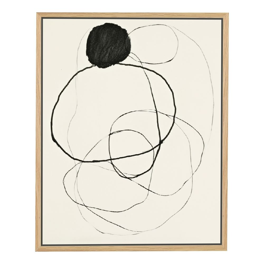 Nawypu Sylvie Modern Circles and Going in Circles Framed Linen Textured ...