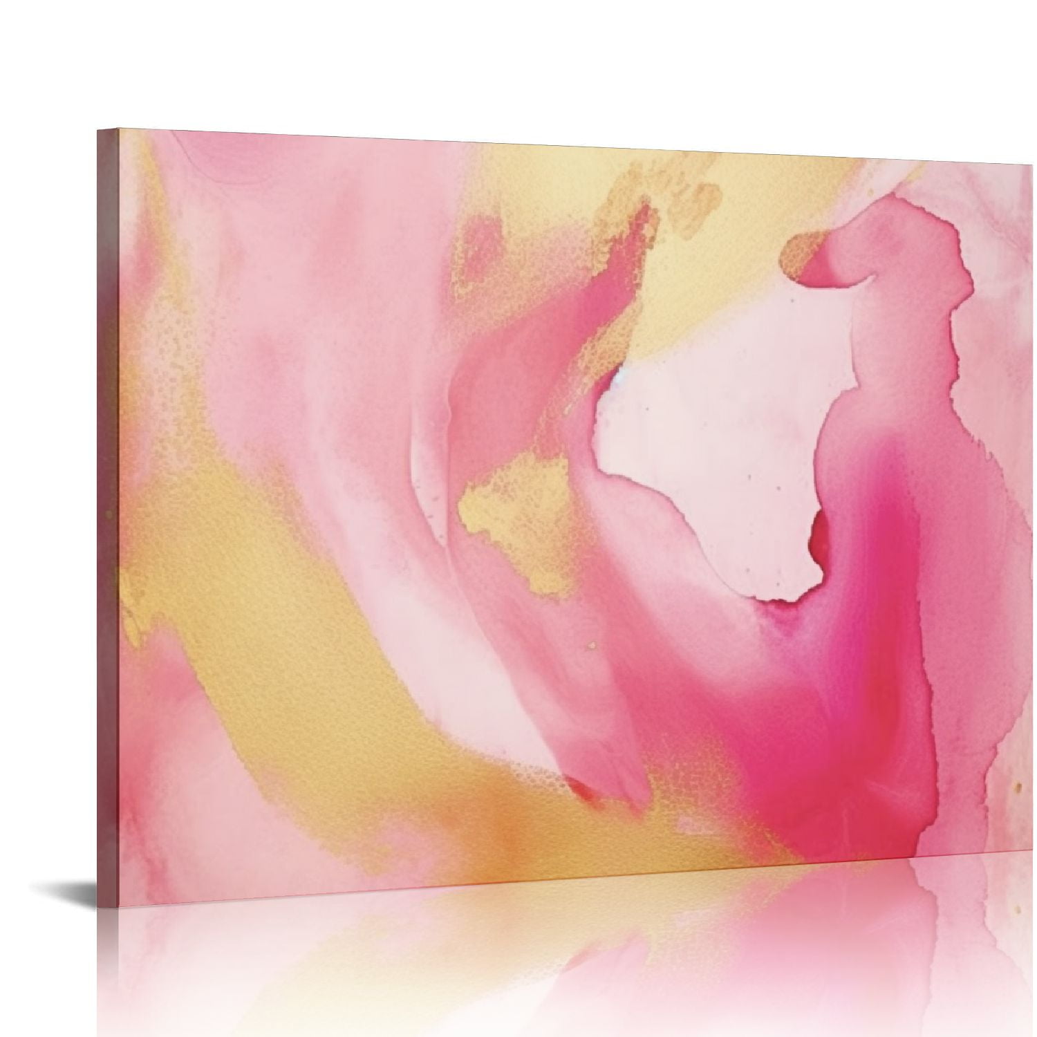 Nawypu Sylvie Pink Golden Hour Framed Canvas Wall Art, Modern Abstract ...
