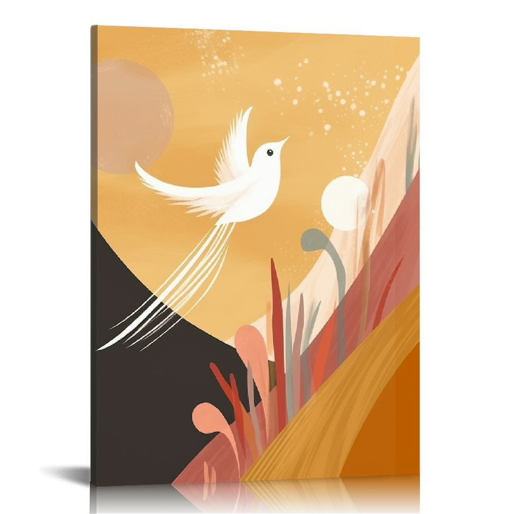 Nawypu Sylvie Sunrise Dove Framed Canvas Wall Art, Geometric Art For ...