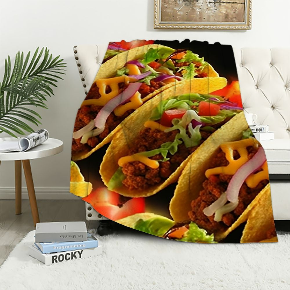 Nawypu Taco Blanket Throw, Funny Food Blanket Gift for Daughter and Son ...