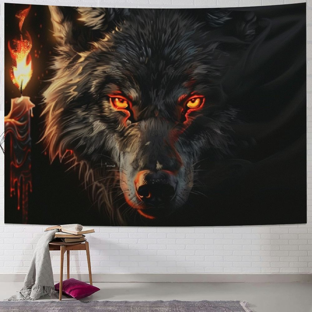 Nawypu Tapestry Bad Boy Red Wolf Art Print Mural for Bedroom Living ...