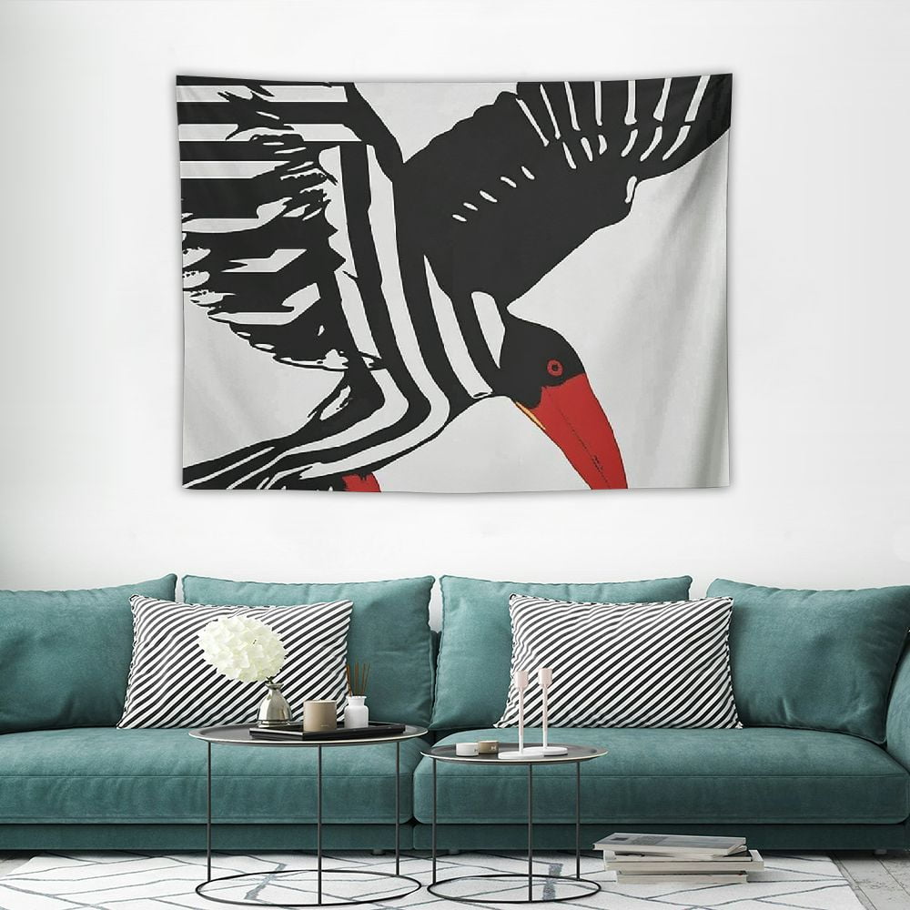 Nawypu Tapestry Wall Hanging Black Style Flying Goose Rendered Folktale ...