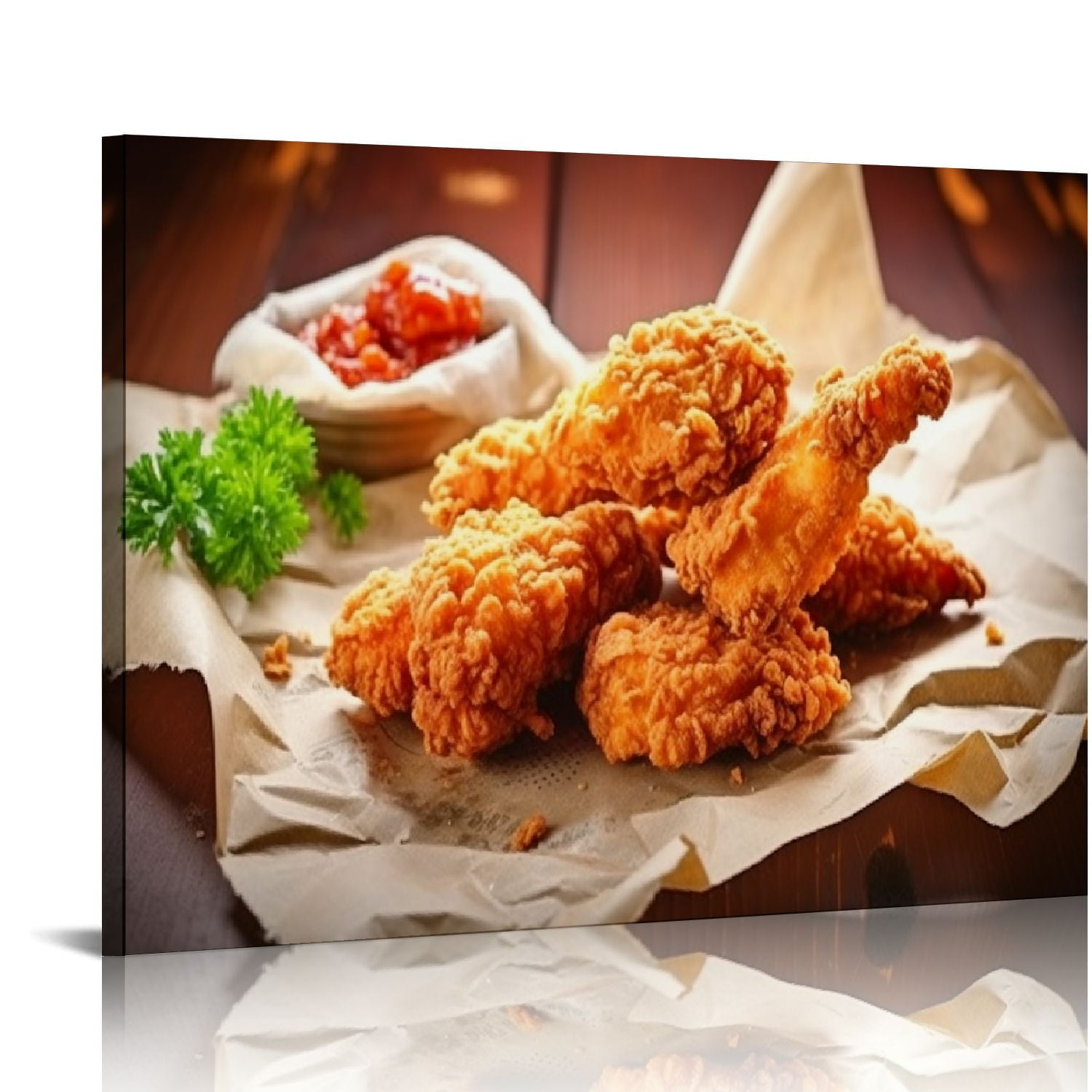 Nawypu Tasty Fried Chicken Chicken Shop Restaurant Food Canvas Wall Art ...
