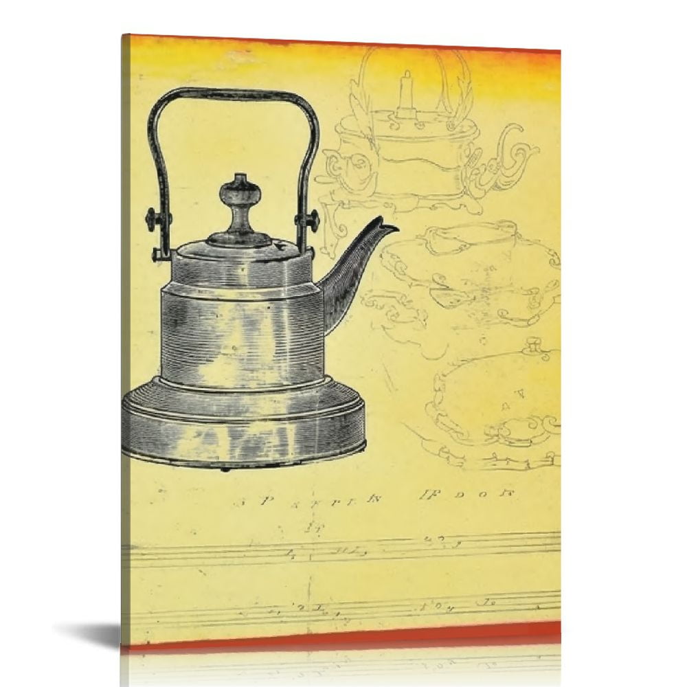 Nawypu Tea Bag Pot Kettle Patent Print Kitchen Wall Art Tea Lover ...