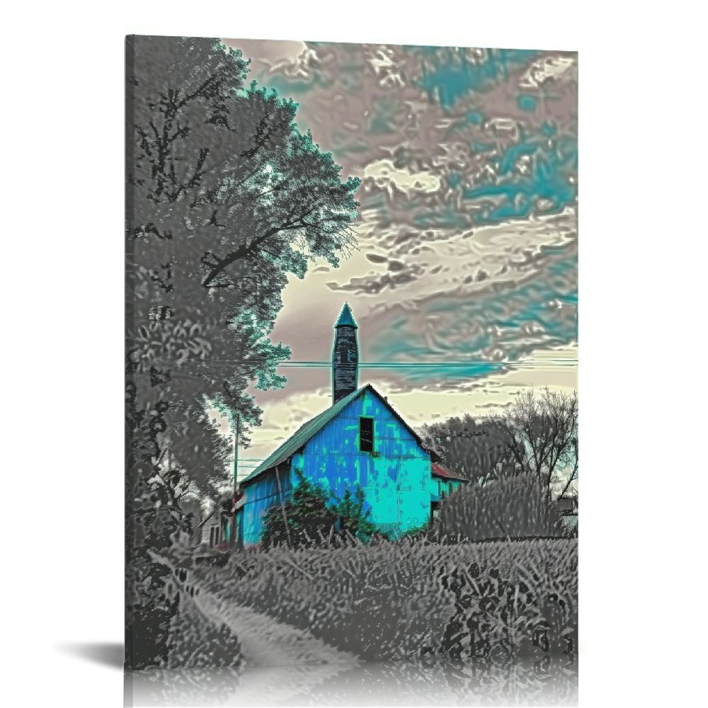 Nawypu Teal Farmhouse Black and White Country Rustic Cabin Wall Art for Bedroom Bathroom Wall ...