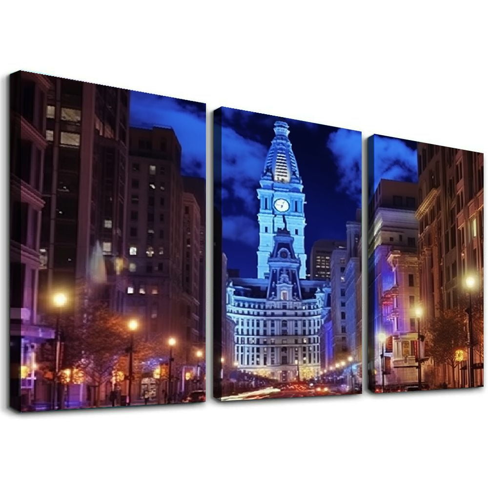 Nawypu Terminal view of Philadelphia City Hall Canvas Wall Art Print ...