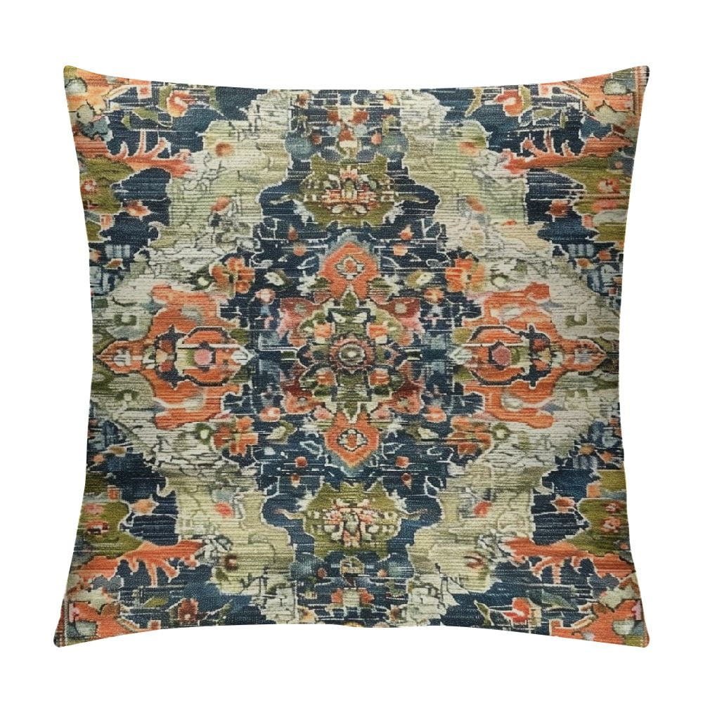Nawypu Terracotta Aztec Boho Pillow Cover Vintage Persian Carpet Retro ...